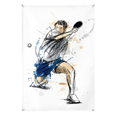 乒乓球运动装饰墙布球赛氛围挂旗