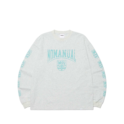 NOMANUAL EMBLEM 长袖T恤 - 白色混纺 秋MUSINSA韩国官网直邮进口