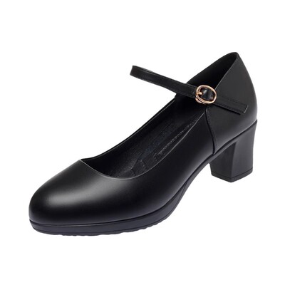 浅口简约一字扣单鞋舒服不累脚