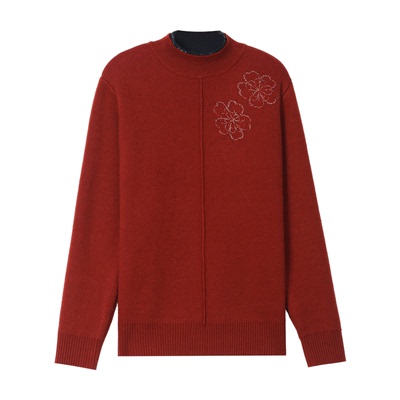 俞兆林中老年女装半高领针织衫2025新款妈妈装高端大气上档次上衣