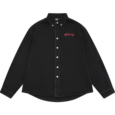 XXZXX牛仔衬衫长袖刺绣男女潮牌