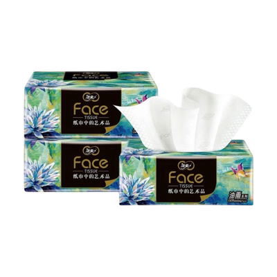 洁柔艺术油画抽纸4层320张可湿水用高端面巾纸加大餐巾纸