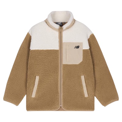 Newbalance nb官方童装 4-14岁男女童秋冬新品仿羊羔绒拼接外套