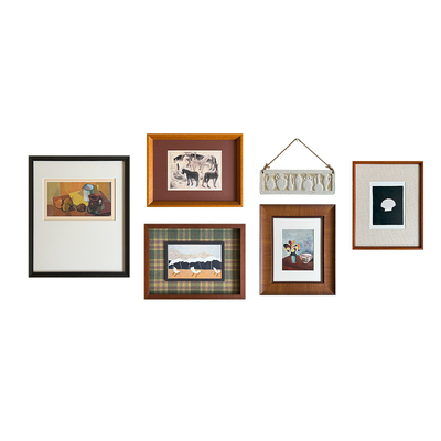 【悠长假期】原创法式中古客厅沙发挂画小众简约复古美拉德组合画