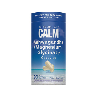 美国进口CALM南非醉茄甘氨酸镁胶囊压力舒缓情绪 90粒