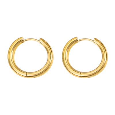 GRGR18K金色情侣素耳环简约