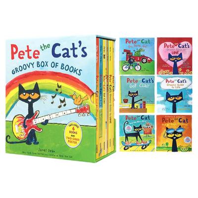 精美礼盒装皮特猫英语绘本全套6册Pete the Cat英文原版精装I love my white shoes我爱我的脏鞋子Peter同系列PetetheCat