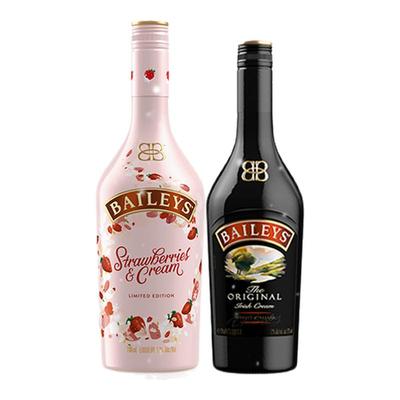 【官方正品】百利甜酒baileys原味500ml+草莓味700ml双支力娇酒