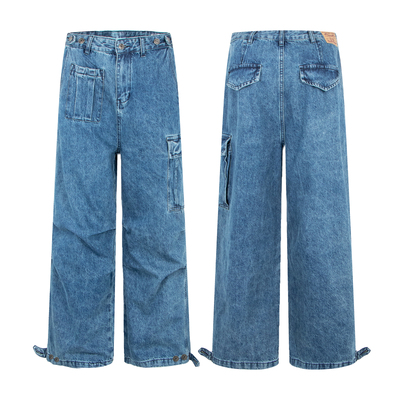 ATboa多口袋腰部调节直筒牛仔裤