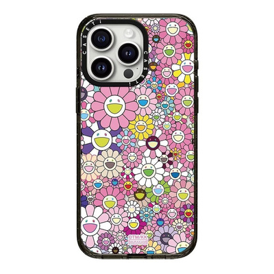 CASE联名满屏粉色太阳花适用17promax手机壳iPhone16pro苹果15plusMagSafe磁吸14p透明C家13潮流12村上隆11