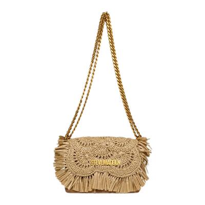思美登流苏草编链条包单肩包