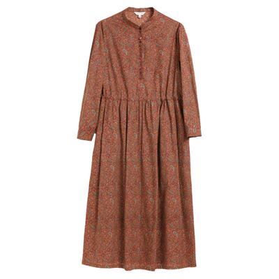 蒲PUKKA文艺复古印花纯棉连衣裙