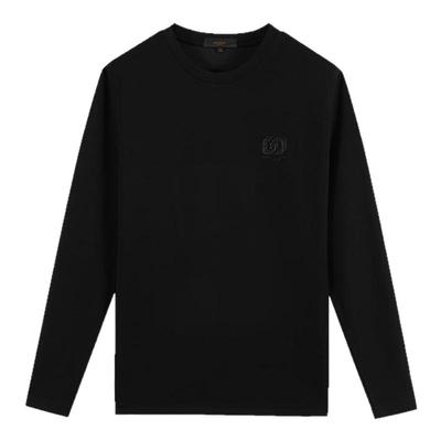 DIDIBOY迪迪博迩2025春季新款黑色百搭圆领卫衣男士亲肤休闲上衣