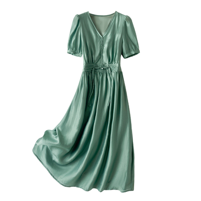 IHIMI天丝轻国风盘扣裙子女