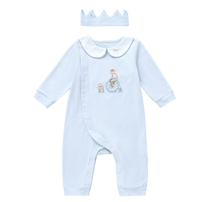 全棉时代新生婴儿衣服夏季薄款新款抗菌风柔棉宝宝连身哈衣