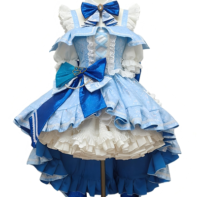 小知家褶皱地狱lovelive缪水联动cos打歌服cosplay蓝色缪水