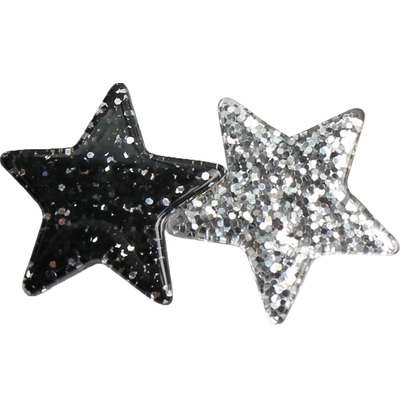 韩国发夹亮片五角星边夹