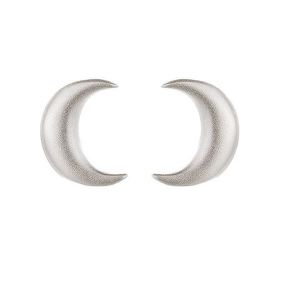Dopamine Vault」月牙儿.925纯银磨砂月亮耳钉女小众简约百搭耳饰