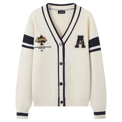 【YKYB黄子韬官方店】2024年秋季新款情侣开衫毛衣复古宽松针织衫