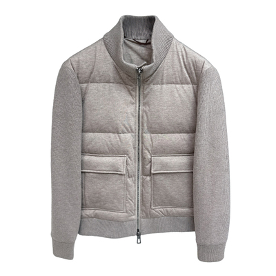 lp立领拉链拼接袖羽绒服外套男