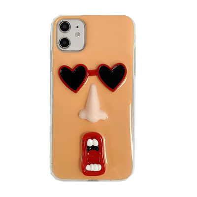 搞怪立体表情苹果滴胶软壳创意潮