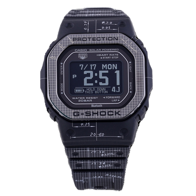 卡西欧太阳能蓝牙心率方块手表