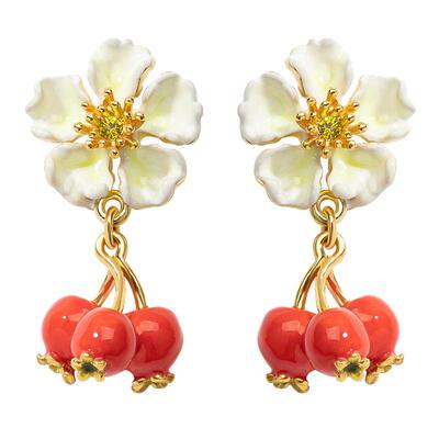 JuicyGrape山楂红色浆果耳钉