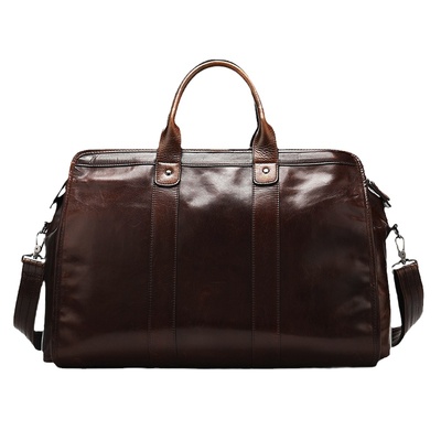 头层牛皮男士手提旅行包健身包