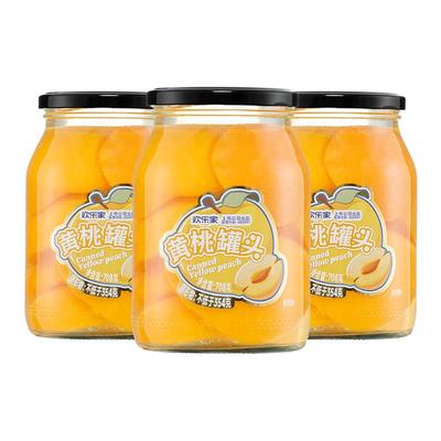 欢乐家黄桃橘子罐头708g