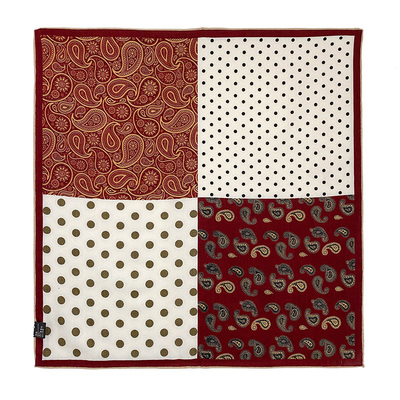 安哥拉红色真丝羊毛小方巾