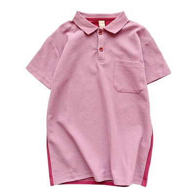 女童连衣裙夏半袖撞色POLO裙