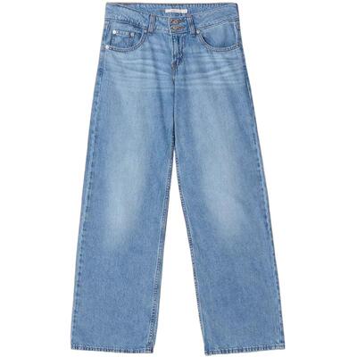 女士美式复古低腰宽松直筒牛仔裤