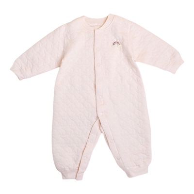 娃丽比2025秋冬款宝宝三层夹丝棉连体衣婴儿薄夹棉保暖哈衣空气棉