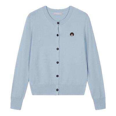 MOUSSY&Monchhichi合作款春季新品长袖针织开衫028IAA01-1034