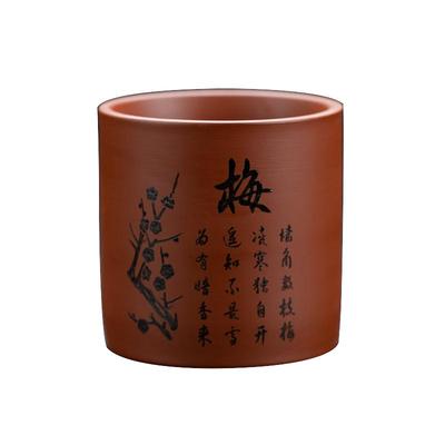 朱泥茶杯紫砂茶盏仿手绘