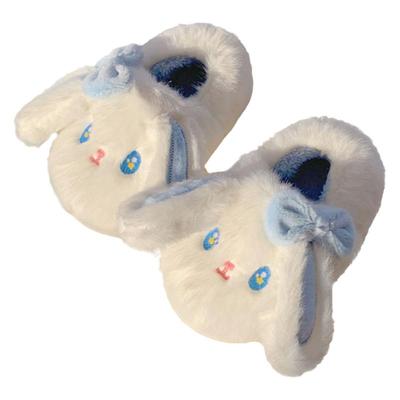 细细条可爱长耳小兔子亲子棉拖鞋