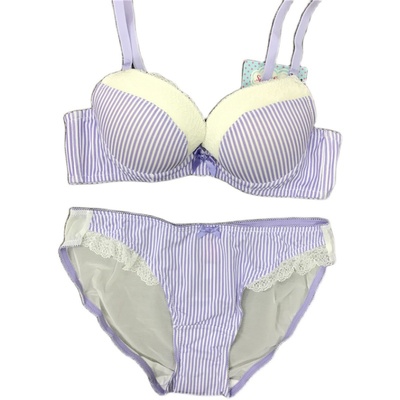 条纹文胸套装bodypops有钢圈