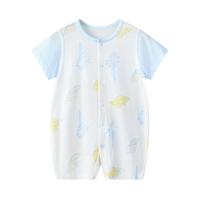 象比家族竹棉夏季新生儿连体衣