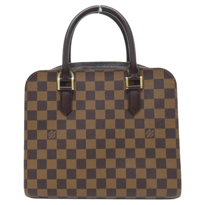 中古LV路易威登女包A级95新Damier Triana棋盘格手提包高级正品