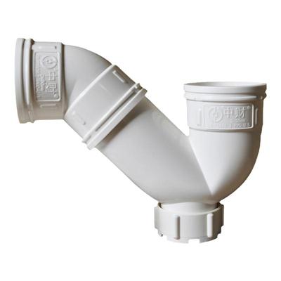 中财pvc-u排水管件p型存水弯加长