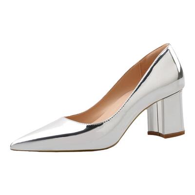 2025新款春季浅口尖头女士中跟粗跟豹纹高跟单鞋简约百搭工作女鞋