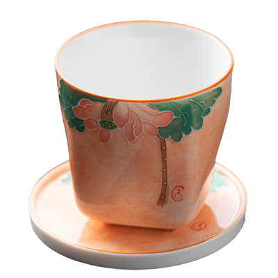 手绘满彩粉色主人杯女士高颜值杯