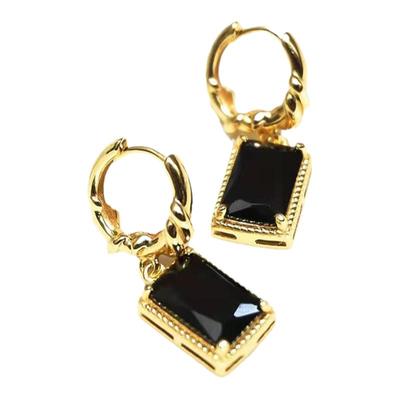 原创小众设计黑锆石耳环