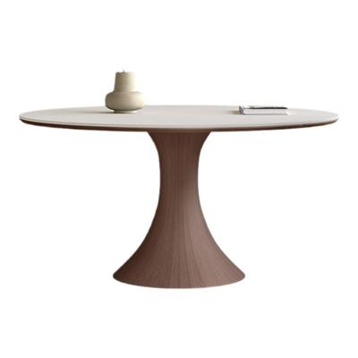 奥古斯特曼妙实木岩板圆桌