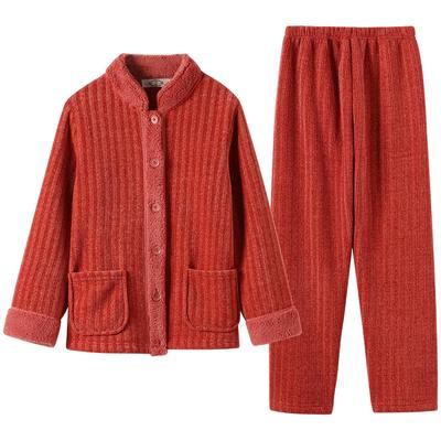 加厚珊瑚绒睡衣套装美标情侣