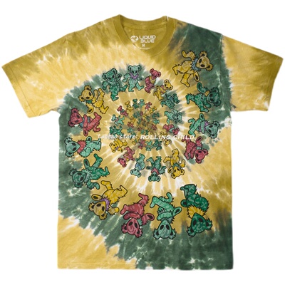 乐队小熊vintage摇滚短袖扎染