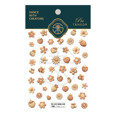 茉季中国美甲贴纸立体浮雕效果