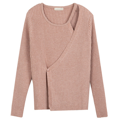 内搭针织衫小心机不规则显瘦露肩