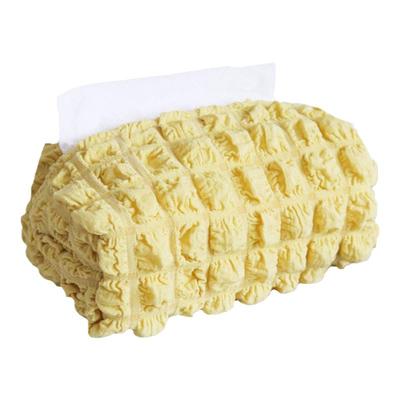 柔软奶油全棉泡泡纱纸巾盒布艺