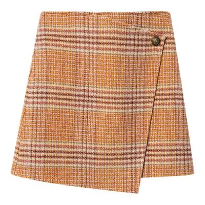 挺括有型彩色双面呢围裹式半身裙